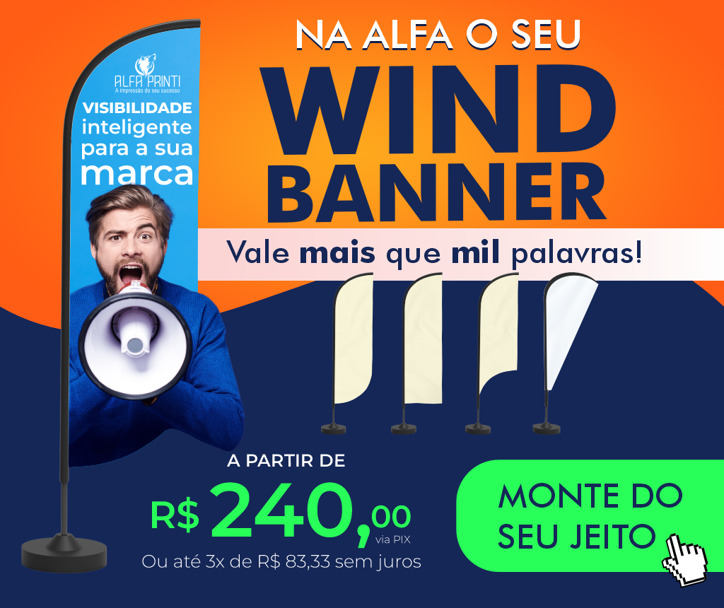 Wind Banner Fly Flag – Windisplay | Alfa Printi | Promoção Kit Completo ...